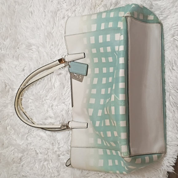 Coach | Bags | Authentic Coach Madison Saffanio Duck Blue Cream Gingham ...